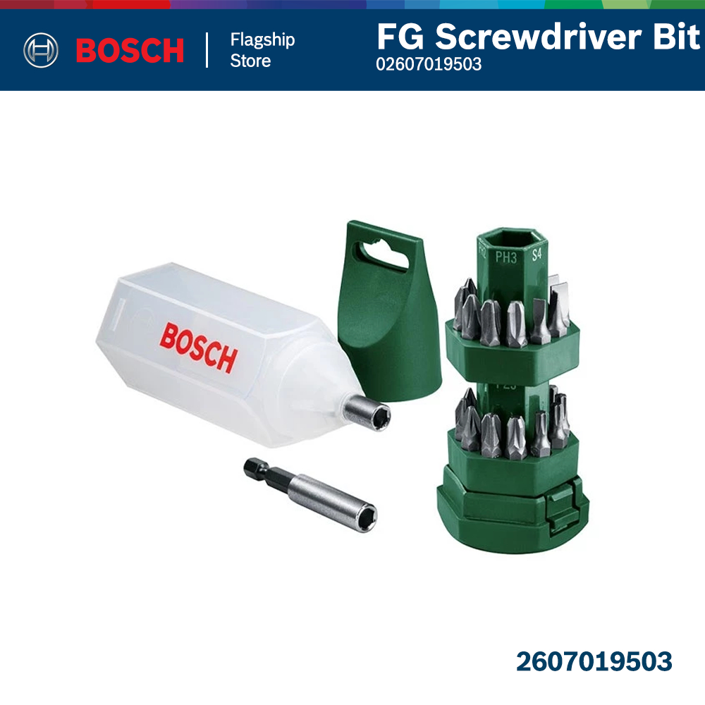 [FG] BOSCH Big Bit Screwdriver Bit Set (25 Pcs) - 2607019503 | Shopee ...