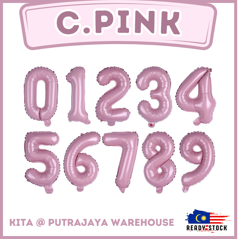 [16 Inch] - CANDY PINK Alphabet Balloon & Number Ballon ABC Letters ...
