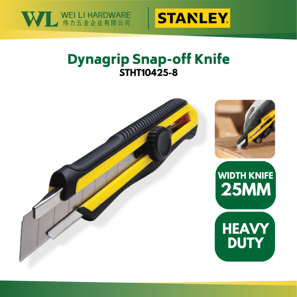 STANLEY 25mm Dynagrip Snap-off Knife Heavy Duty STHT10425-8/ Utility ...