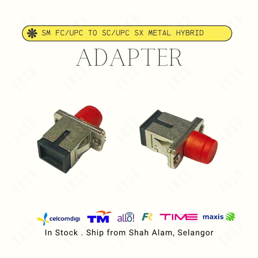 Singlemode SC/UPC to FC/UPC Simplex Hybrid Metal Adapter SM, SX, Adaptor | Shopee Malaysia