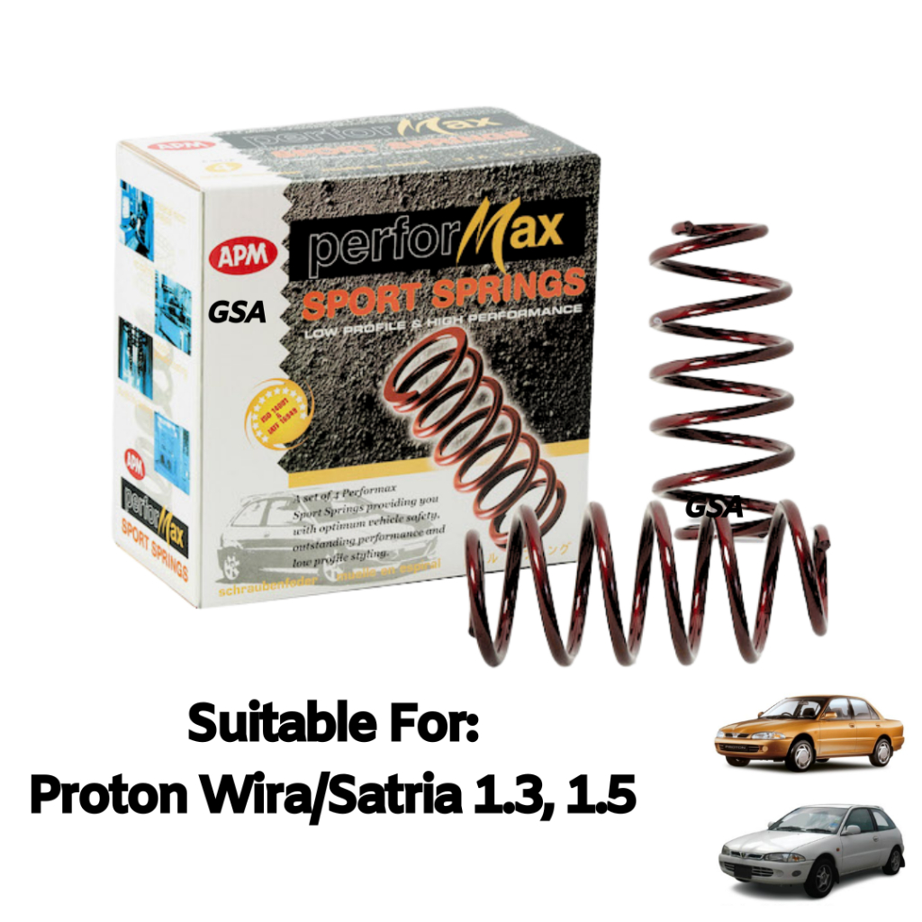 APM Performax Proton Wira & Satria 1.3/1.5 Lowered Sport Spring Set (4 ...
