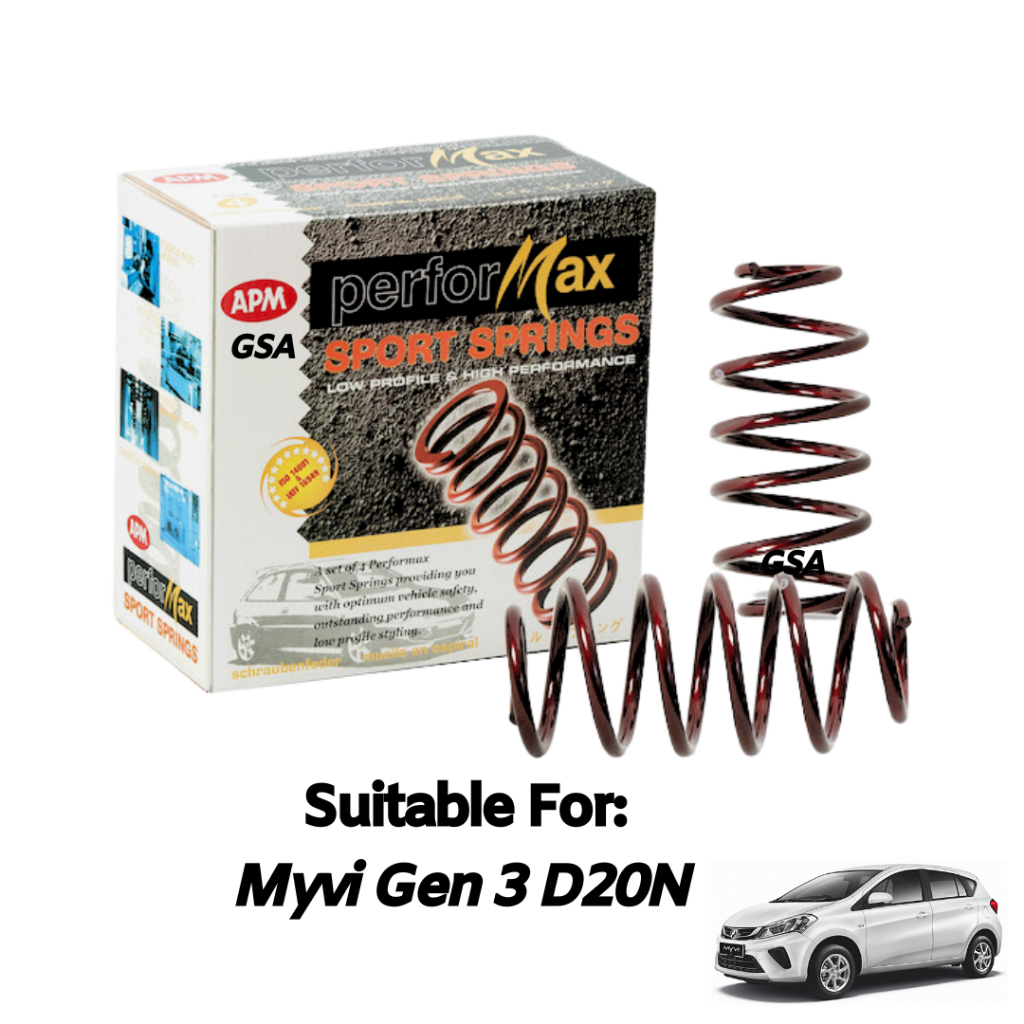 APM Performax Perodua Myvi Gen 3 Lowered Heavy Duty Sport Spring Set (4 ...