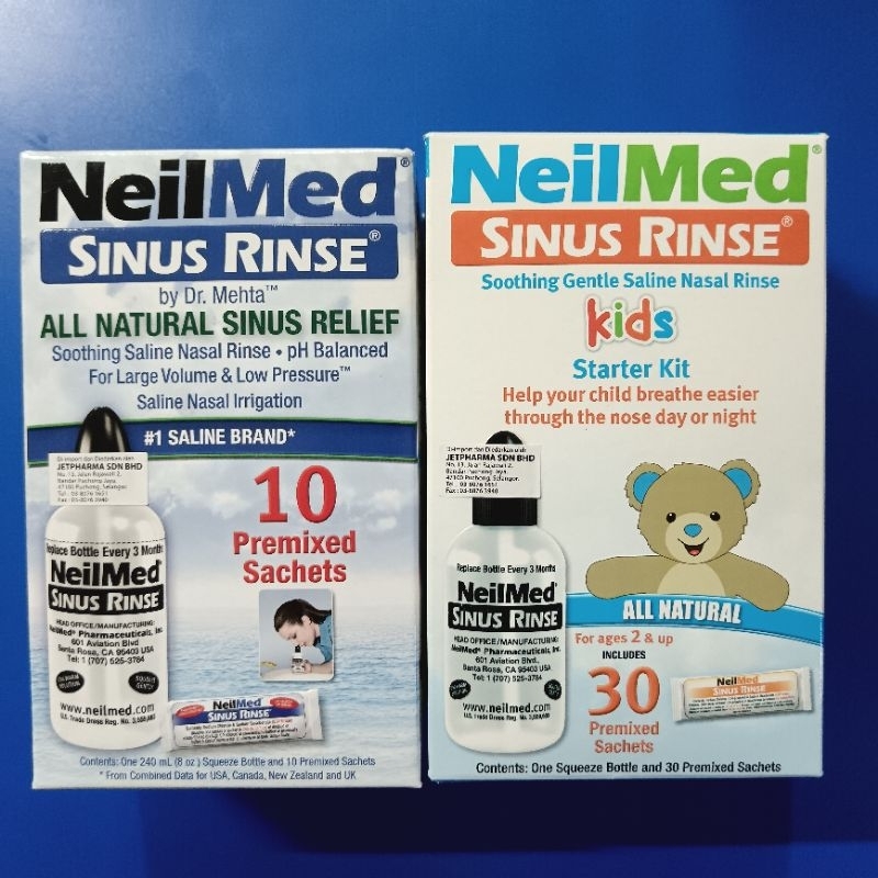 NEILMED SINUS RINSE ALL NATURAL SINUS RELIEF FOR ADULT 10 PREMIXED ...