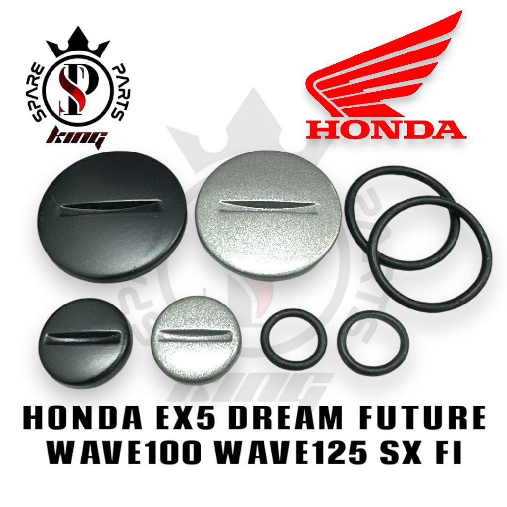 HONDA ALLOY MAGNET CAP CASE COVER CAP SET SILVER BLACK EX5 DREAM ...