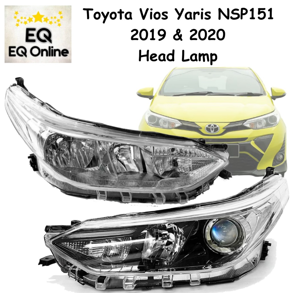 Toyota Yaris Vios NSP151 2019 & 2020 Head Lamp Head Light Lampu Depan ...
