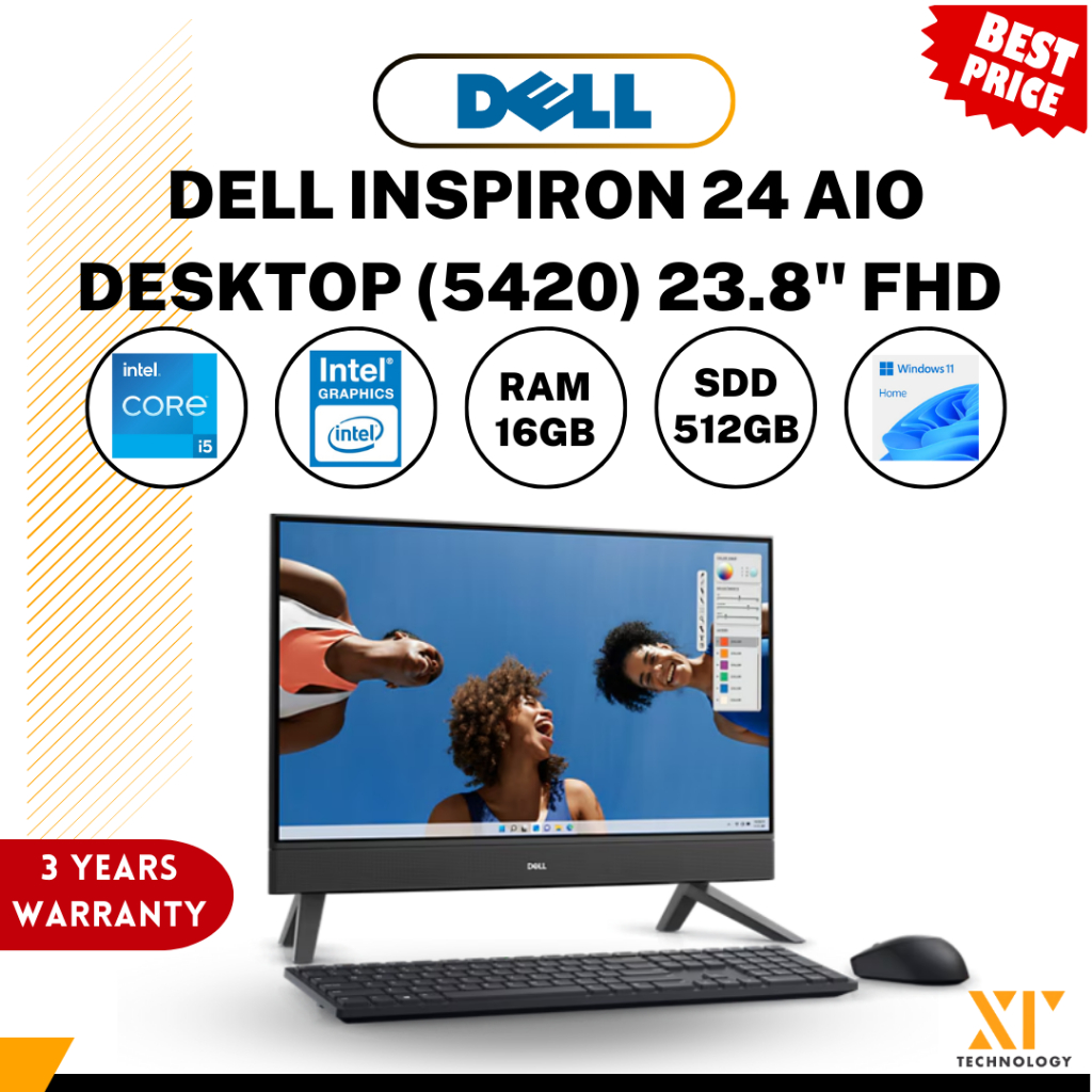 DELL INSPIRON 24 AIO DESKTOP (5420) 23.8" FHD i5-1335U/ 16GB RAM/ 512GB ...
