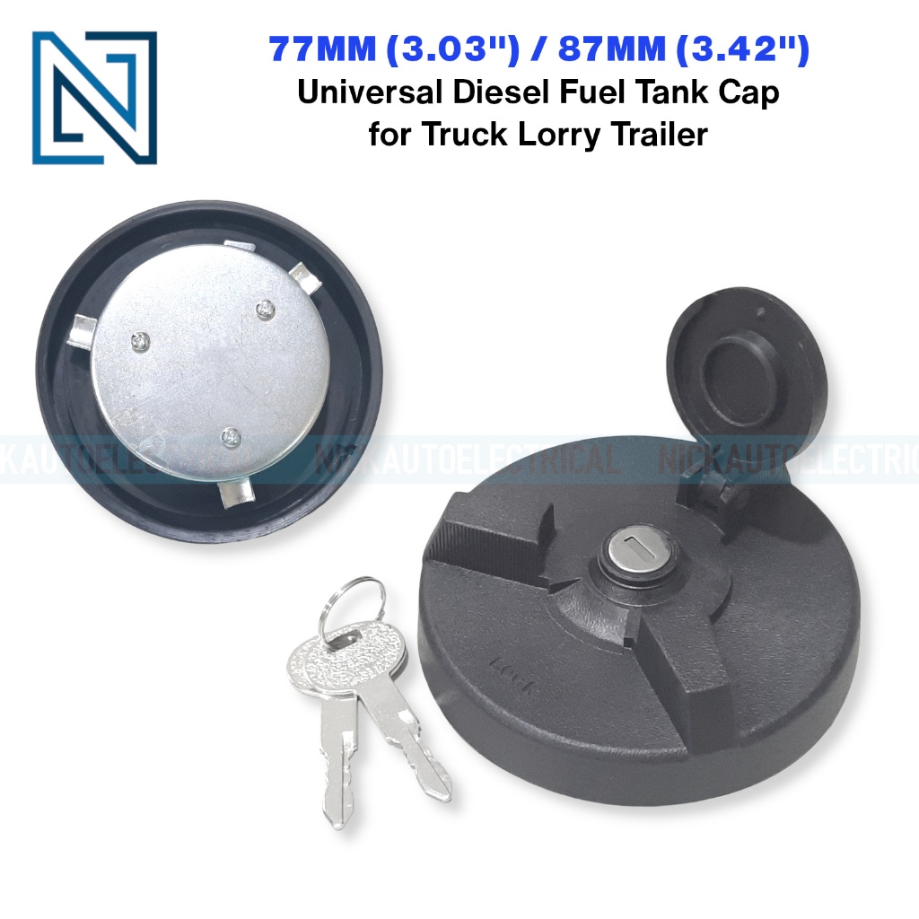 Universal 77mm / 87mm Diesel Fuel Tank Cap Penutup Tangki Minyak Lori ...