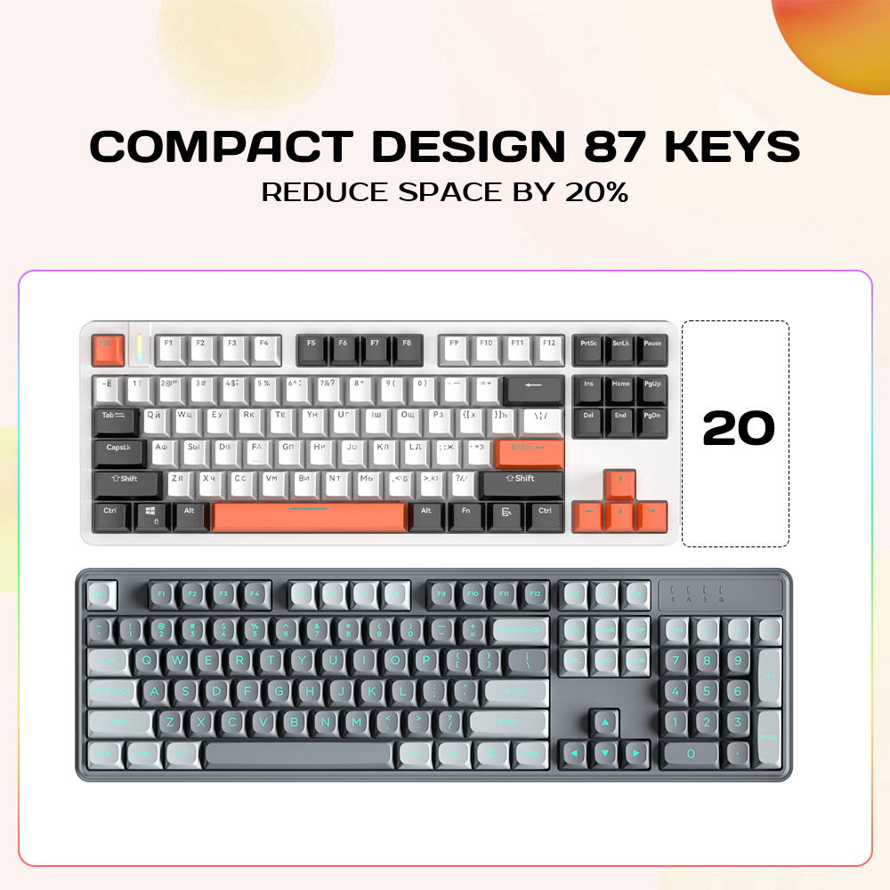 ZIFRIEND X87 Mechanical Keyboard Rainbow RGB Hotswappable 87 Keys Gaming Keyboard | Shopee Malaysia