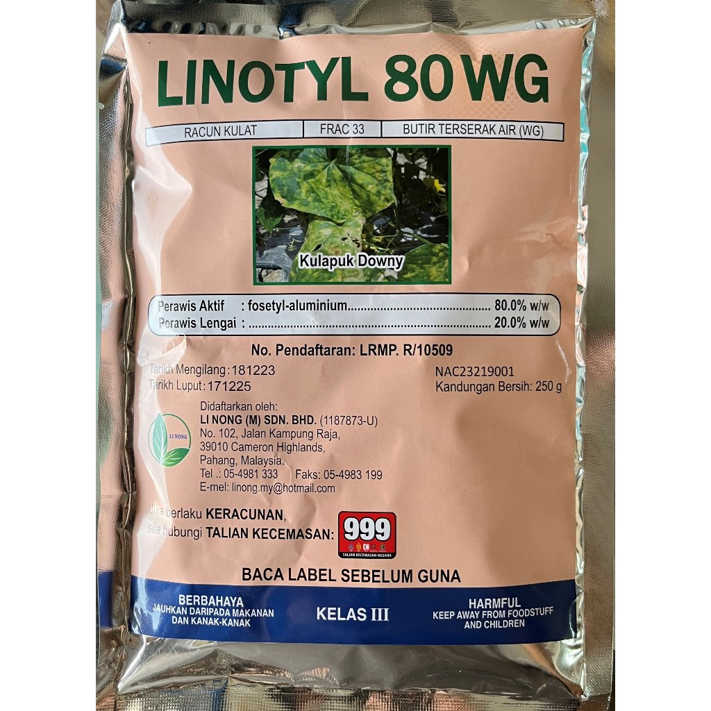 ORIGINAL " Li Nong Linotyl 80WG 250g / racun kulat / kulapuk downy ...