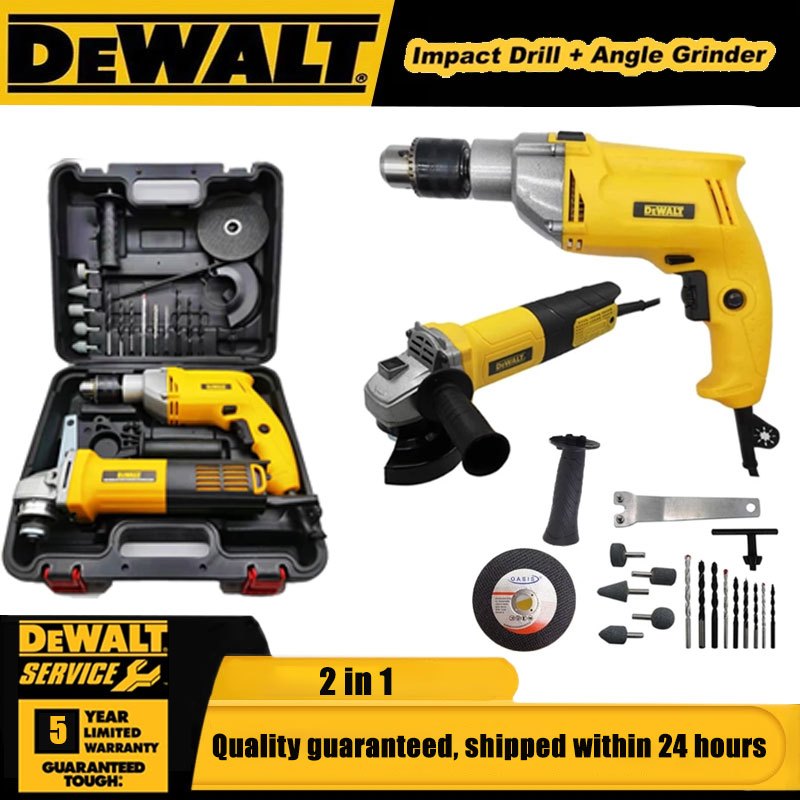 Original 2 in 1 Impact Drill and Angle Grinder with accessories set in ...