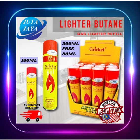 Universal Gas Lighter Refill 300ml Free 80ml or 180ml Gricket / Glictel ...