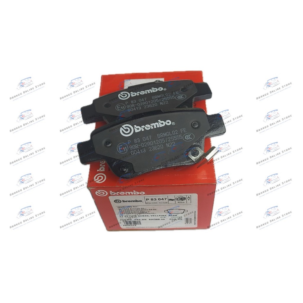 BREMBO BRAKE PADS [REAR] TOYOTA ESTIMA ACR50 / ALPHARD ANH20 / VELLFIRE ...