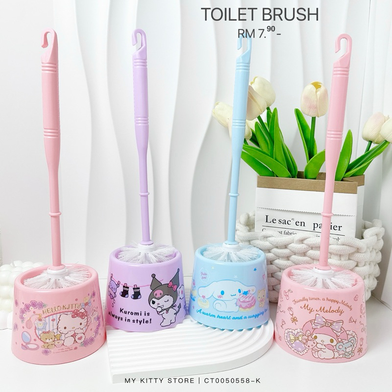 Hello Kitty My Melody Plastic Toilet Brush with Base Kuromi Cinnamoroll ...