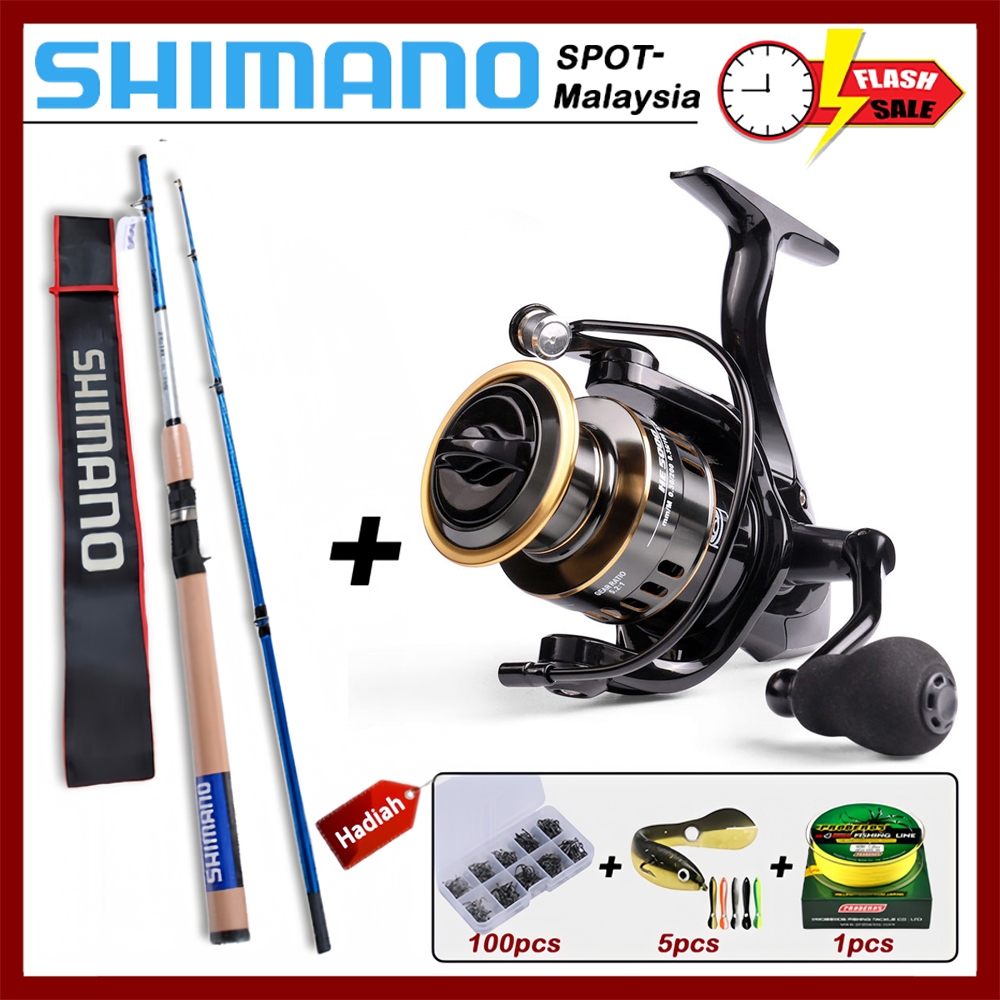 SHIMANO Rod Fishing Set Combo Reel Spinning Rod Joran Pancing 1 Set ...