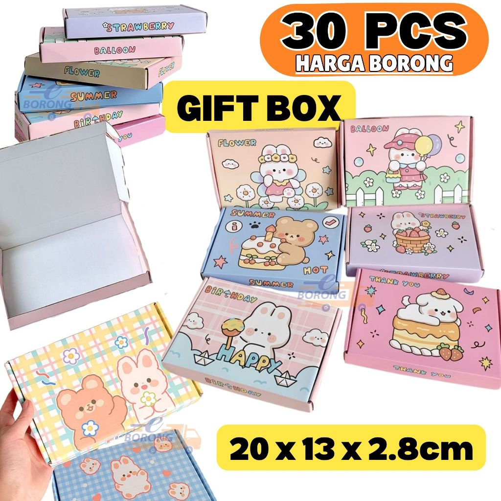 BORONG【30 pcs】Gift Box Cute Cartoon Kids Box Gift Birthday Goodies ...