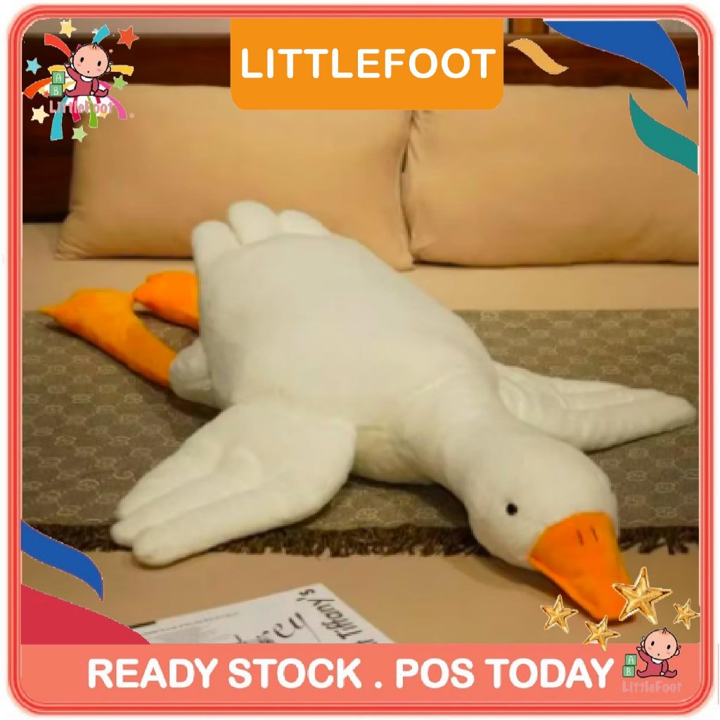 50CM long white goose plush toy lifelike stuffed big wings duck hug ...