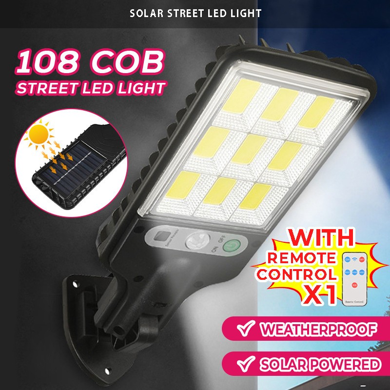 Solar Cob 108 Waterproof Solar Light 120W Lampu Solar Street Lighting ...