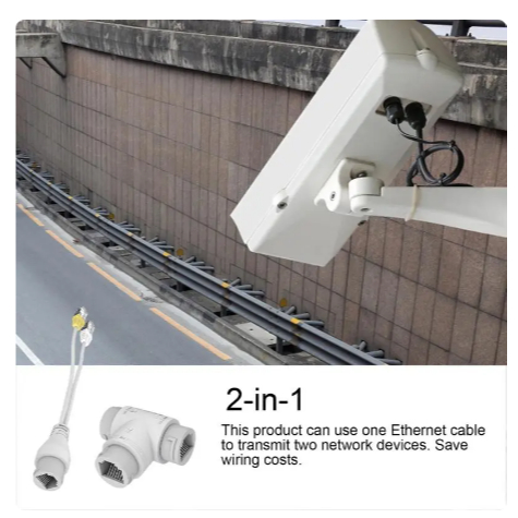 CCTV POE Splitter 1-To-2 Saving Network Cable 3-way RJ45 Connector For ...