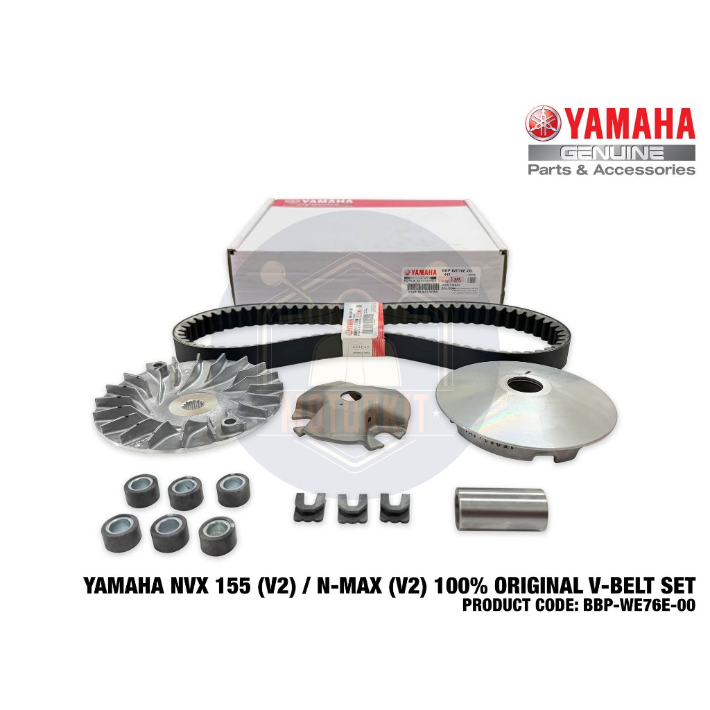 YAMAHA NVX 155 V2 NMAX V2 AEROX 100% ORIGINAL V BELT SET ASSY BBP-WE76E ...
