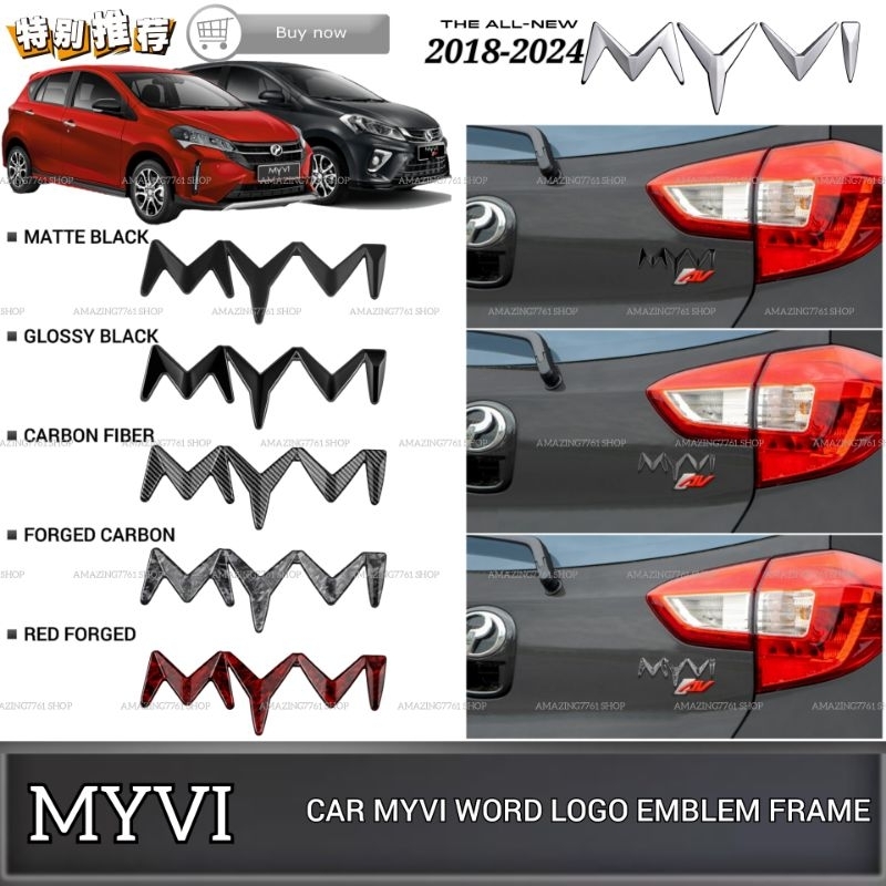 AMAZING PERODUA MYVI GEN3 FL 2018-2024 CAR MYVI WORD LOGO EMBLEM FRAME ...
