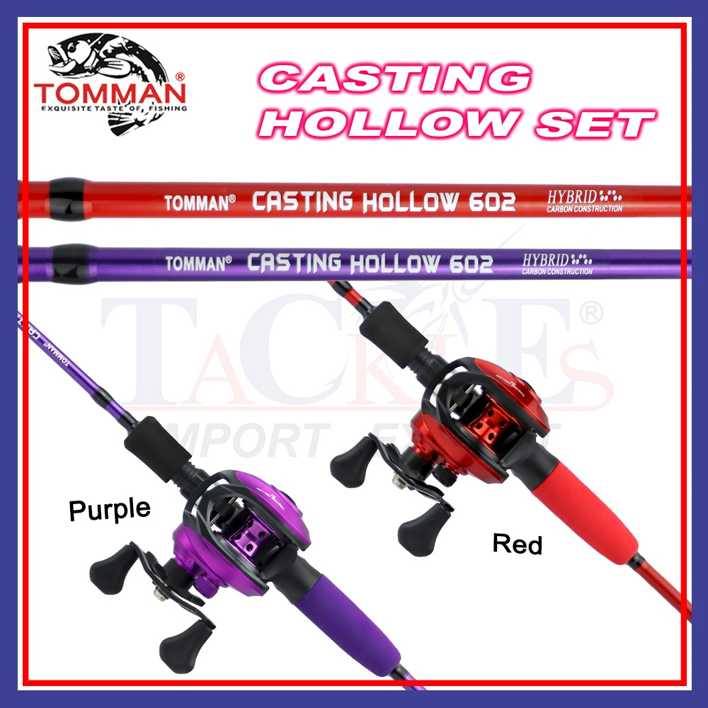 (6ft-6'6ft) Tomman Casting Hollow Set Hybrid Carbon Rod Reel Line Air ...