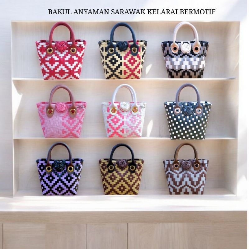 PRE (5) LEATHER BAKUL ANYAMAN MOTIF KELARAI SUPER MINI SIZE XXS 3in x ...