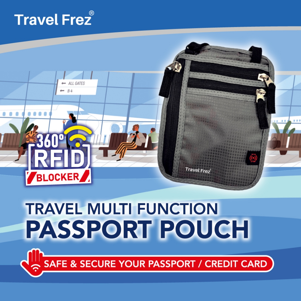 TRAVELFREZ TRAVEL MULTI FUNCTION PASSPORT POUCH WITH RFID PROTECTION | Shopee Malaysia