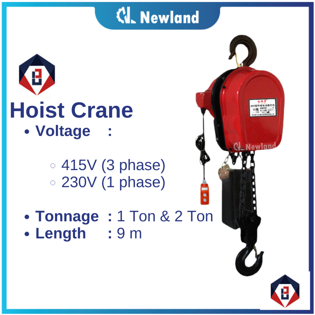 Hoist Crane Electric / Chain Block Electric / Chain Hoist (1 Ton / 2 ...