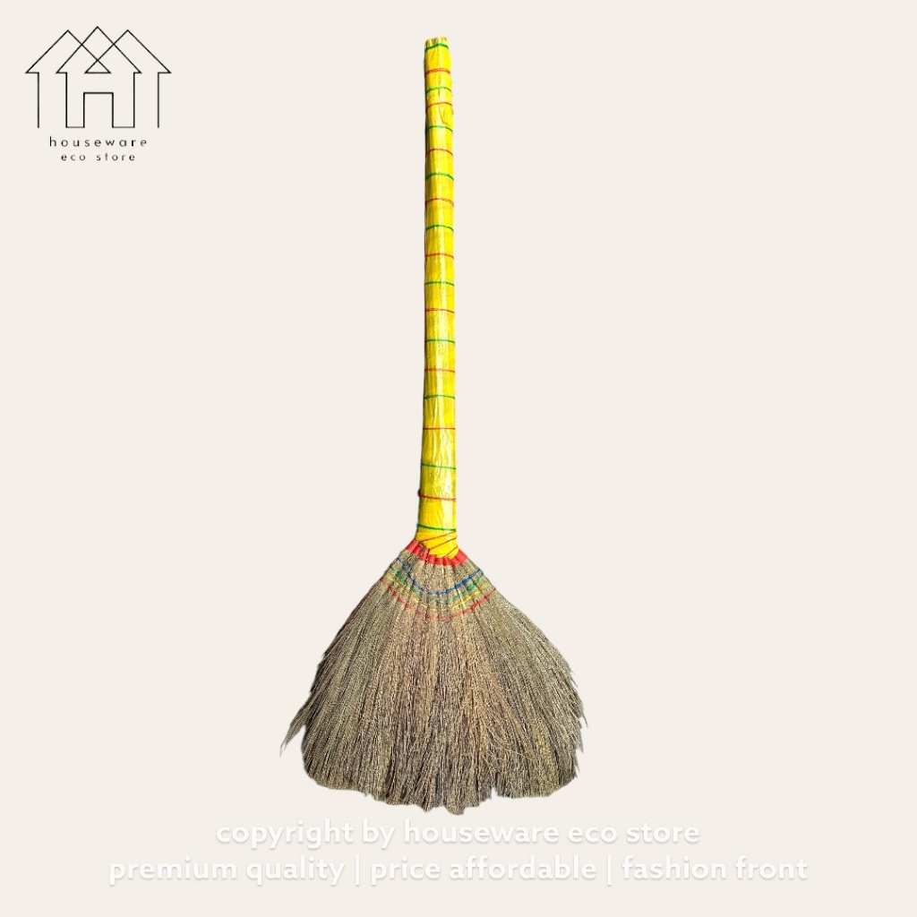 Bamboo Long Handle Paddy Broom / Penyapu Jerami Buluh / Penyapu Lantai ...