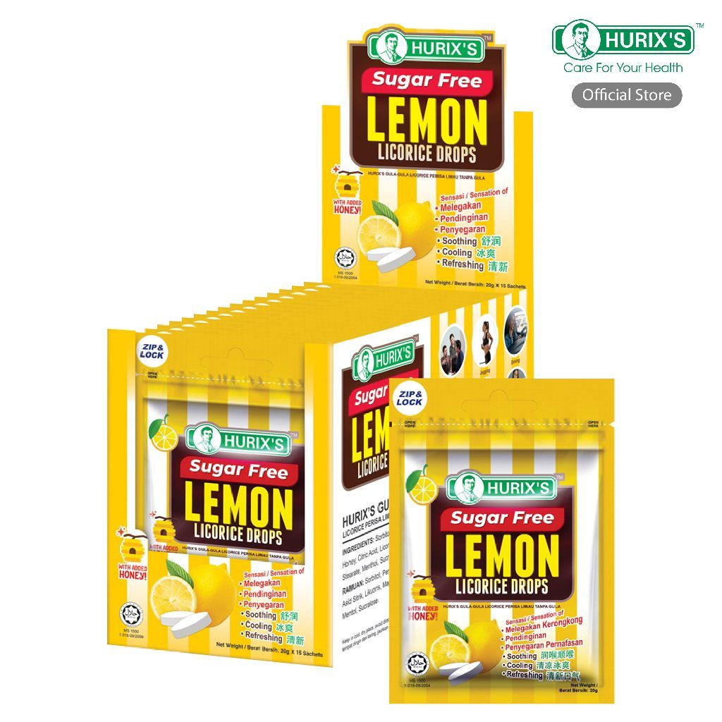 HURIX'S Sugar Free Lemon Licorice Drops (EXPIRED: 15/11/2024) | Shopee ...