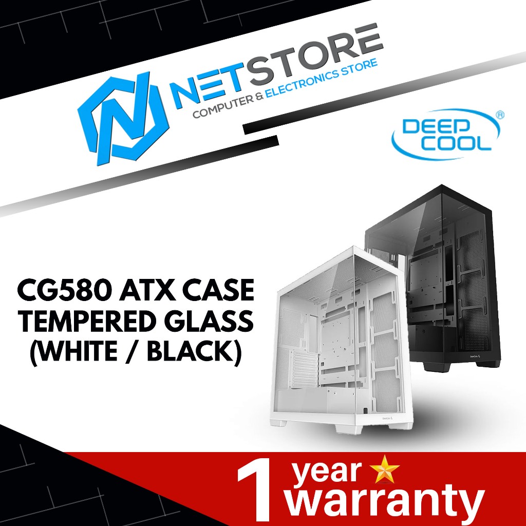 DEEPCOOL CG580 ATX CASE TEMPERED GLASS (WHITE / BLACK) | Shopee Malaysia