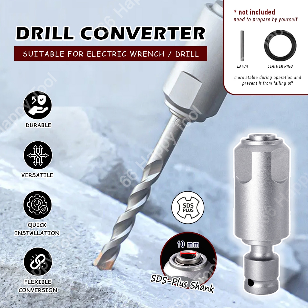 1/2" Drive Square Impact Electric Wrench Drill Chuck Adapter Socket ...
