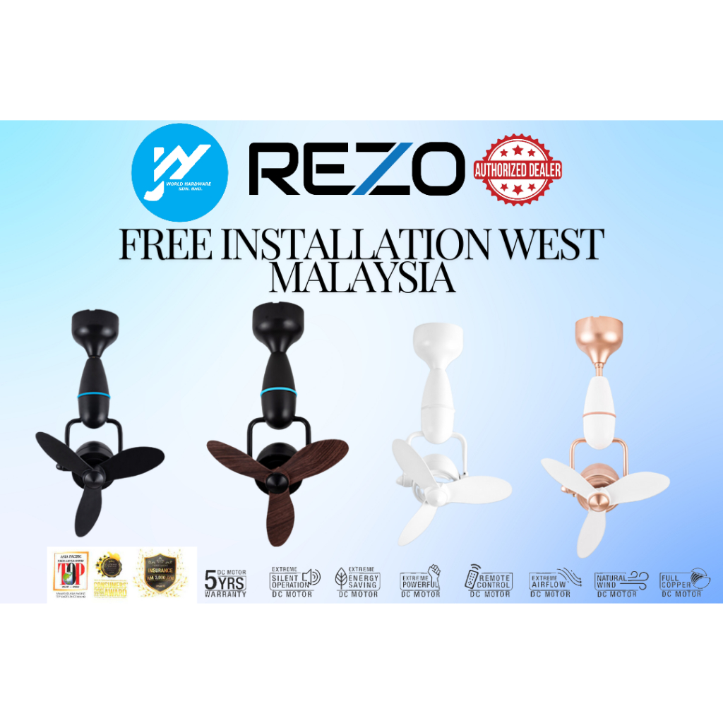 Authorize Dealer Rezo ELISE 16” DC Motor Corner Or Ceiling Wall Fan ...