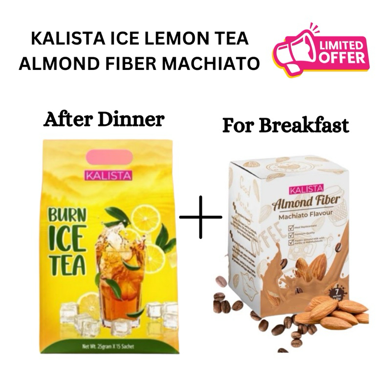 KALISTA BURN ICE TEA HQ | 15 Sachet | LEMON ALMOND FIBER MACHIATO ...
