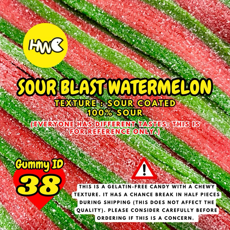 🍉 Supa Sour Strips Watermelon Tembikai Gula Gula Gummy Candy Gummi ...