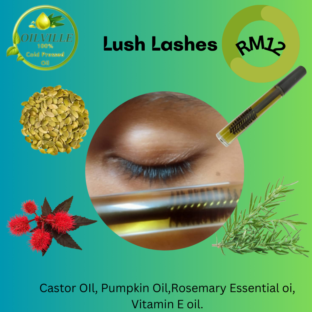 Lush Eye Lashes Growth Oil (Ingredients vit E, castor, pumpkin oil ...