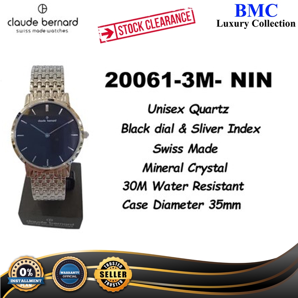 Claude Bernard Men's watch (20061-3M-NIN)(original) | Shopee Malaysia
