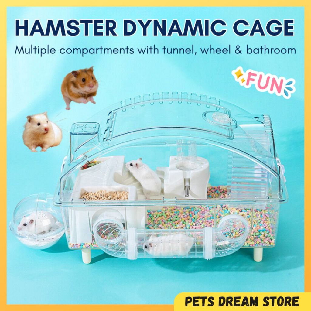 Hamster Dynamic Cage Full Set Hamster cage Sangkar hamster hamster ...