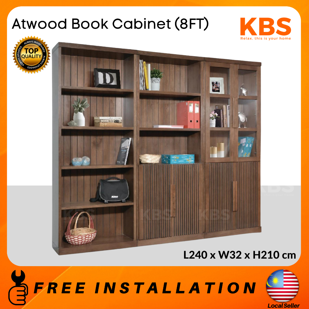 (FREE Installation+Shipping) KBS Atwood 8FT Book Cabinet / Solid Wood ...