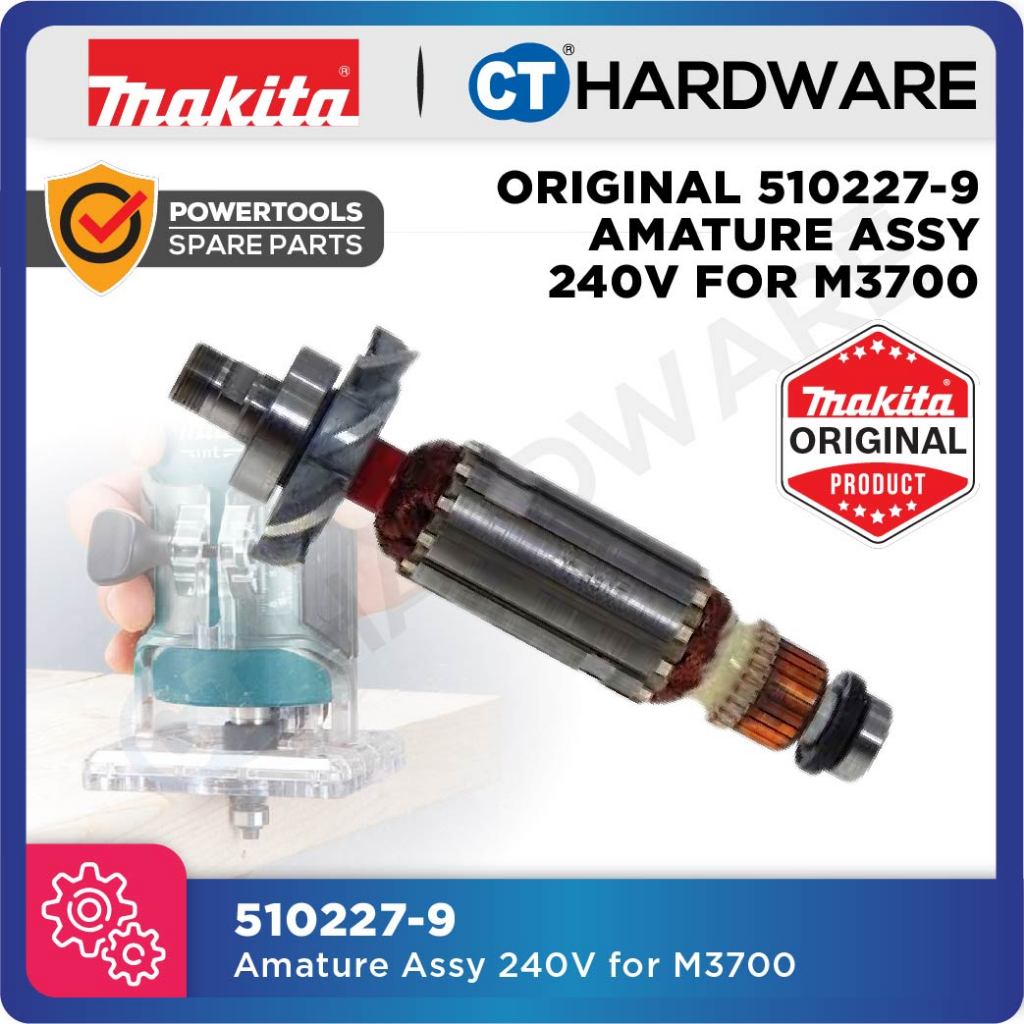 Makita 510227-9 Original Amature Assy 240V for M3700 Corded Router Trimmer | Shopee Malaysia
