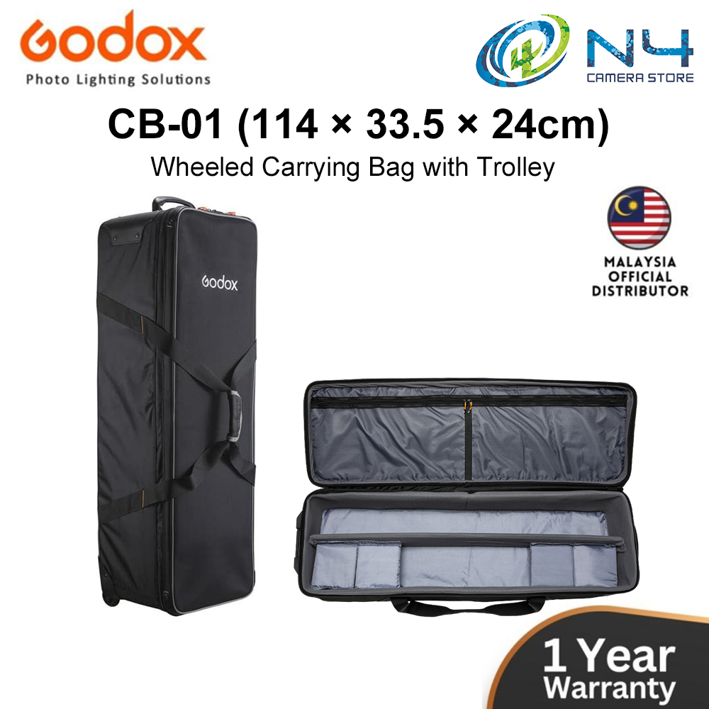 Godox CB-01 Wheeled Light Stand and Tripod Carrying Bag (Black, 44.9 ...