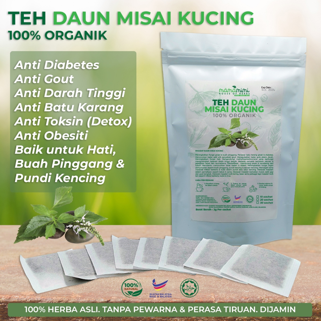 Teh Uncang Misai Kucing / Cat’s Whiskers / Orthosiphon Stamineus 10/20 ...