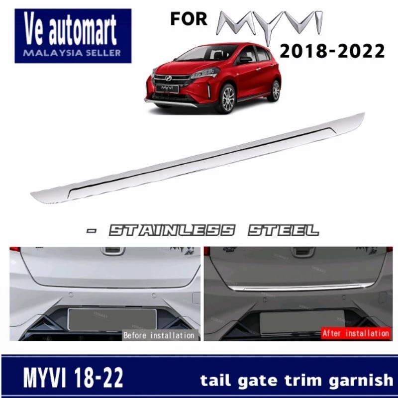 Perodua Myvi 2018-2024 Gen3 Chrome Rear Tail Gate Trim Garnish ...