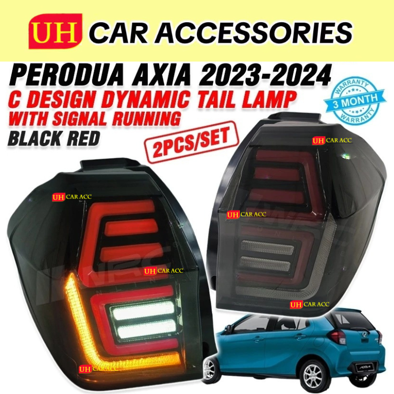 PERODUA AXIA 2023 - 2024 C DESIGN DYNAMIC TAIL LAMP WITH SIGNAL RUNNING ...