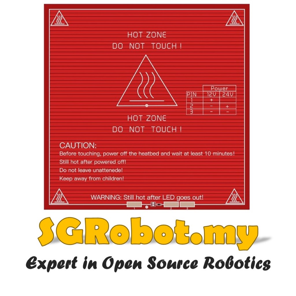 3D Printer 12V - 24V Heatbed MK2b 214 x 214mm PCB Dual Power Reprap MK2 ...