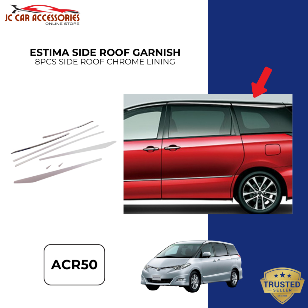Toyota Estima ACR50 Side Roof Garnish Window Roof Top 2006 2018 8pcs ...