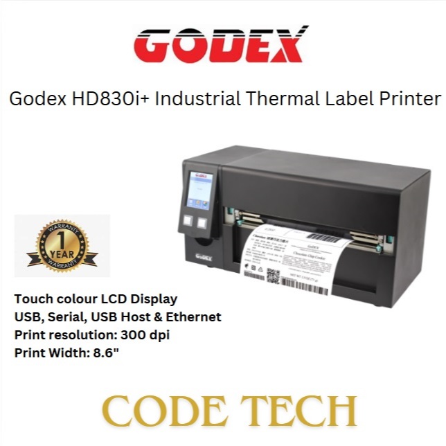 Godex HD830i+ Industrial Thermal Label Printer barcode label | Shopee ...