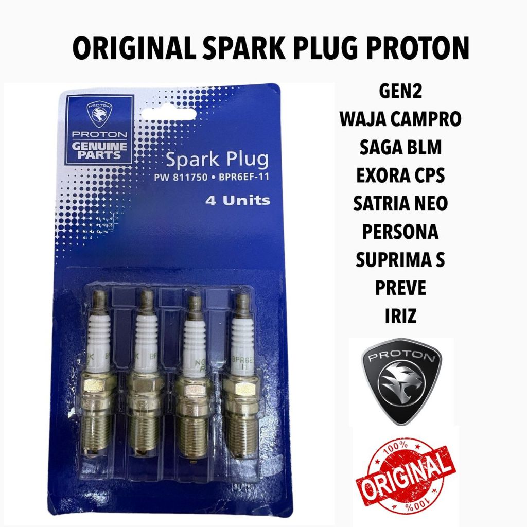 ORIGINAL 100% SPARK PLUG PROTON GEN2 WAJA CAMPRO SAGA BLM EXORA CPS ...