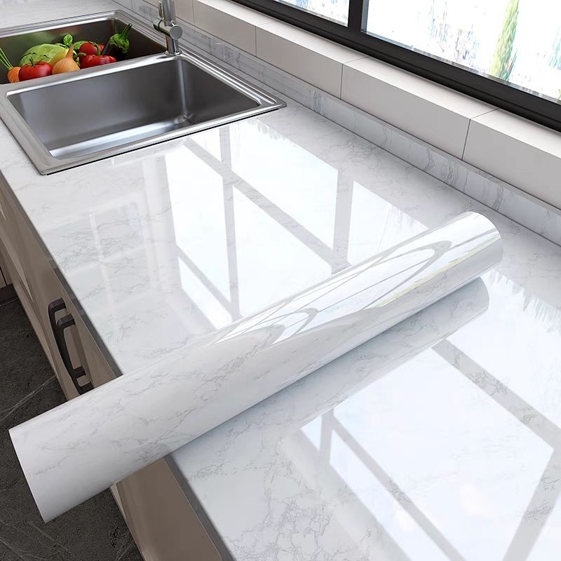 wallpaper Lantai Sticker Marble Tiles Waterproof Self Adhesive PVC ...