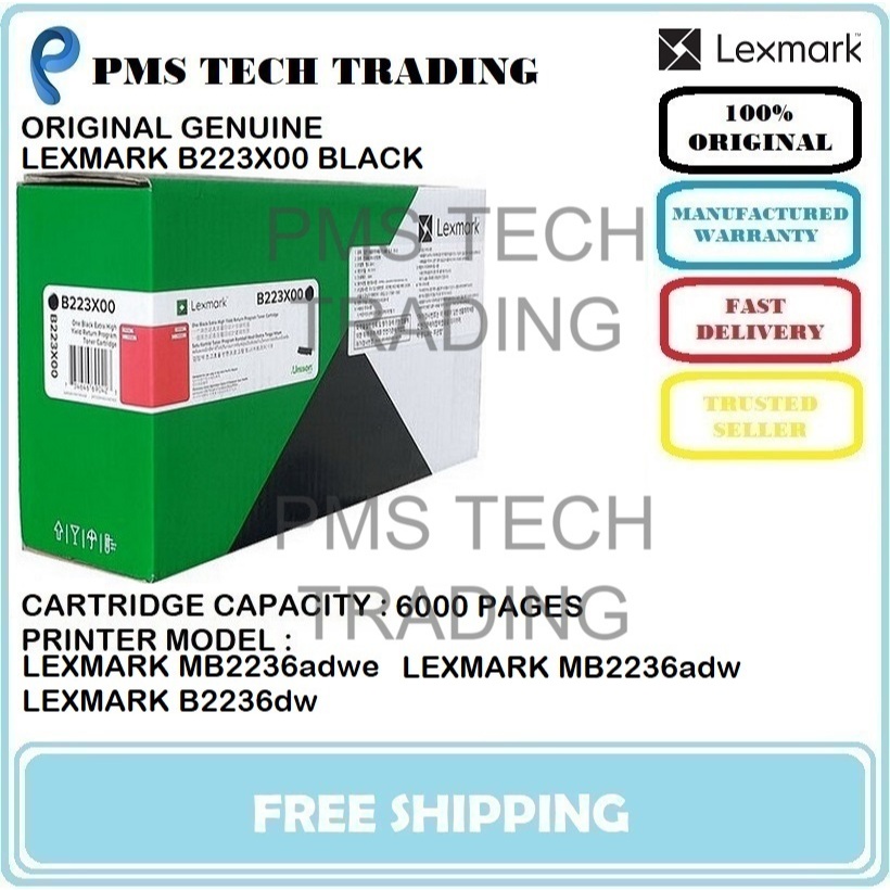 LEXMARK ORIGINAL CARTRIDGE B223X00 (6K)MB2236adwe B2236dw | Shopee Malaysia